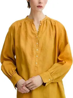 Marc O'polo Long-sleeve Buttoned Shirt Dress - Yellow