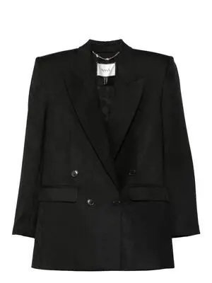 NISSA Textured Double-breasted Jacket - Black