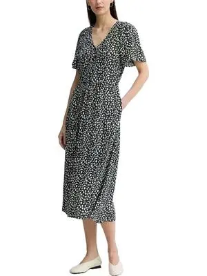 Marc O'polo Printed Midi Dress - Black
