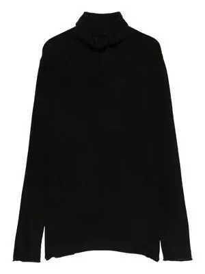 BEYOU Turtleneck Ribbed Sweater - Black