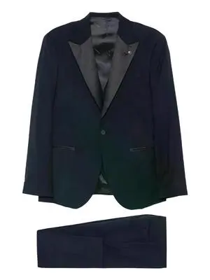 MANUEL RITZ Peak-lapel Single-breasted Dinner Suit - Blue