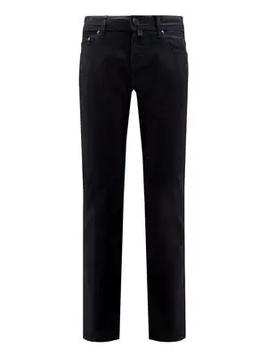 Jacob Cohen Button-Fly Trousers Black