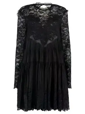 Rabanne Floral-lace Tiered Dress - Black