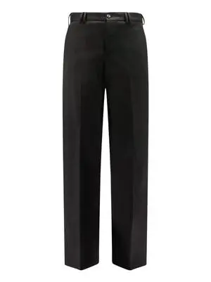 PT TORINO Buttoned Straight-leg Trousers - Black