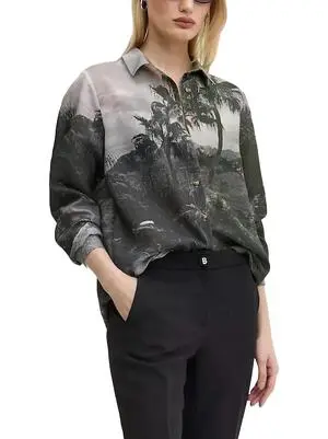 NEVER FULLY DRESSED Palm-tree Print Shirt - Black