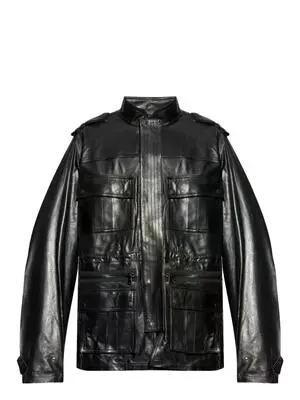 Balmain Multiple-pocket Leather Jacket - Black
