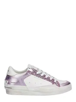 CRIME LONDON Glitter Panel Leather Sneakers - Purple