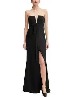 SANDRO FERRONE Tie-front Strapless Maxi Dress - Black