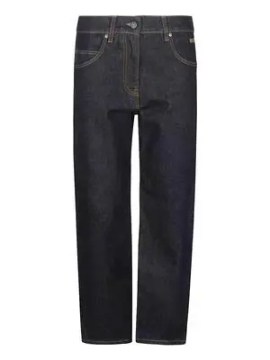 MSGM Straight-leg Jeans With Logo Plaque - Blue