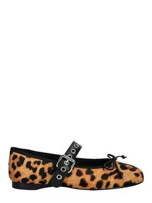 Jeffrey Campbell Leopard-motif Buckle Flats - Brown