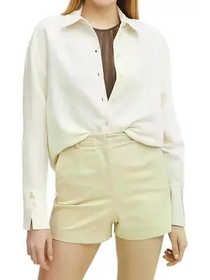 Patrizia Pepe Logo-plaque High-waisted Shorts - Neutrals