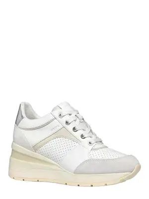Geox Perforated Lace-up Sneakers - White