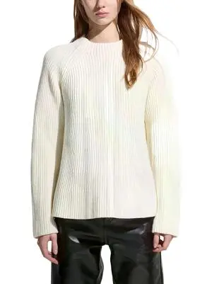 Malo Ribbed Crew-neck Sweater - White