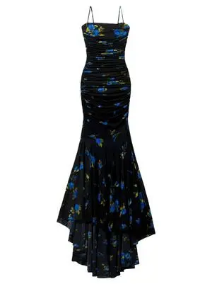 Blumarine Floral-print Maxi Dress - Blue