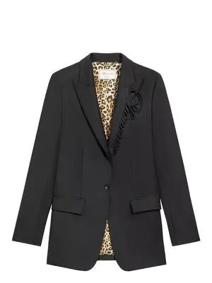 Blumarine Embroidered-logo Single-breasted Blazer - Black