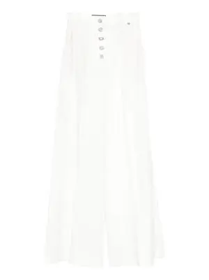 NISSA Pleated Trousers With Embellishments - White