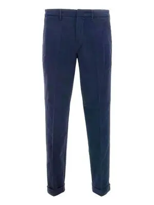 FAY Cuffed Cotton Trousers - Blue