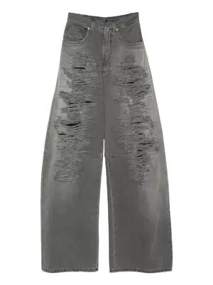 MAISON MARGIELA Distressed Wide Leg Jeans - Grey