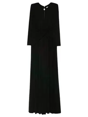 NISSA Twist-front Maxi Dress - Black