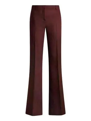 Etro Paisley-jacquard Wool Trousers - Red