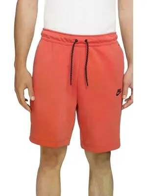 Nike Tech Fleece Drawstring Shorts - Red