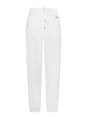 SUN 68 Embroidered-Logo Drawstring Trousers White