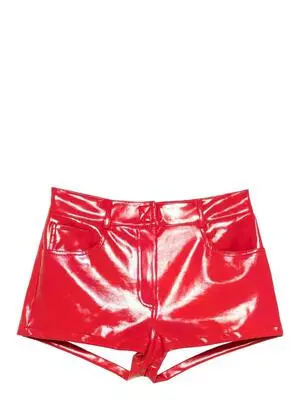 Norma Kamali Shine-finish Shorts - Red