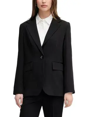 Sisley Single-button Notched-lapel Blazer - Black