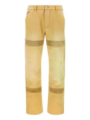 WALES BONNER Sierra Corduroy-panel Canvas Trousers - Yellow