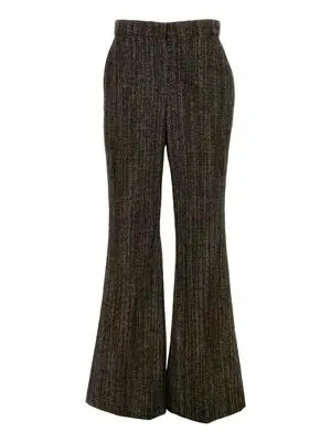 Fendi Tweed Flared Trousers - Brown