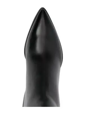 Santoni 70mm Buckle-detail Pointed-toe Boots - Black