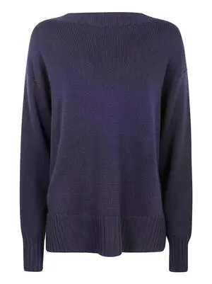DRUMOHR Boat-neck Wool Sweater - Blue