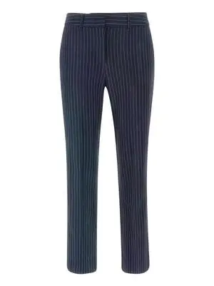 Marella Pinstripe Trousers - Blue