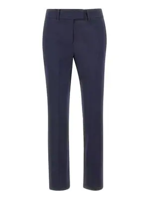 Marella Front-crease Welt-pockets Trousers - Blue