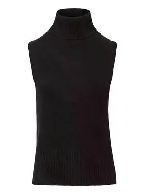 Veronica Beard Sleeveless Turtleneck Top - Black