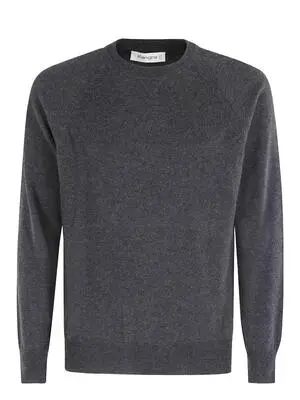 KANGRA Crew Neck Raglan-sleeve Sweater - Grey