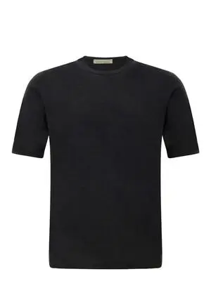 FILIPPO DE LAURENTIIS Short-sleeve Wool-blend T-shirt - Black