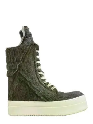 Rick Owens Mega Geobasket Leather Lace-up Shoes - Brown