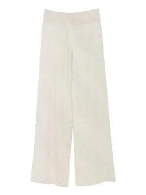 LISA YANG Elasticated-Waist Wide Leg Trousers Neutrals