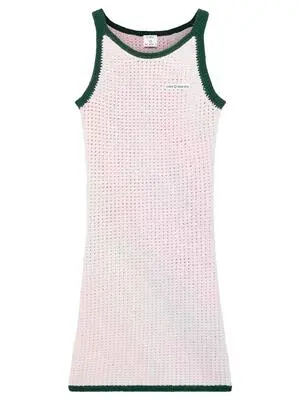 Casablanca Knitted Contrast-trim Dress - Pink
