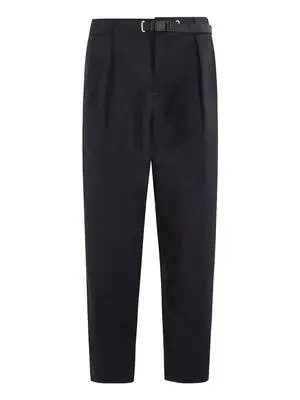 WHITE SAND Buckle-fastening Pleated Trousers - Black