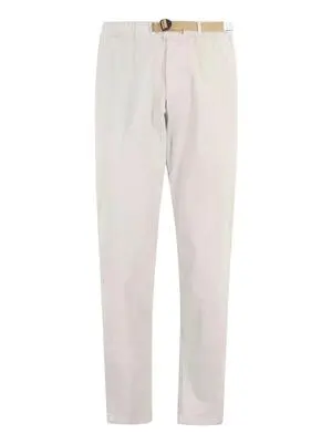 WHITE SAND Buckle-fastening Cotton Trousers - White