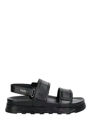 Furla Double-straps Flat Sandals - Black