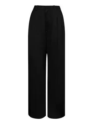 Lapointe Pleated Front Trousers - Black