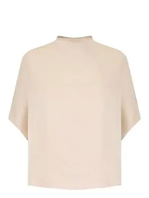Lapointe Satin Cape Top Neutrals