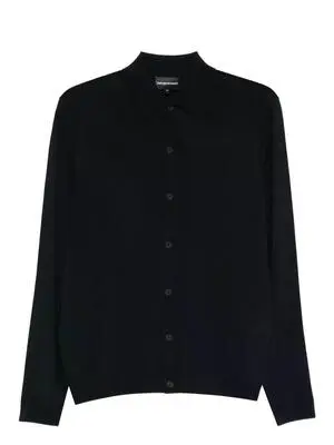 Emporio Armani Button-front Wool Cardigan - Blue