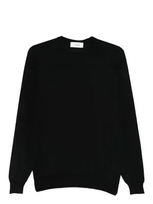 LARDINI Crew-neck Wool Sweater - Black