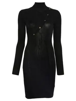 Patrizia Pepe Ribbed-knit Dress - Black