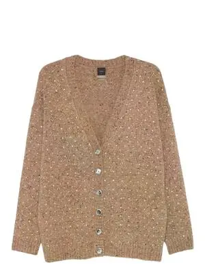 Pinko Rhinestone-embellished Cardigan - Neutrals