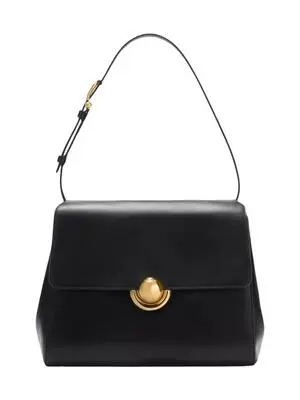 Furla Sfera Clasp Leather Shoulder Bag - Black